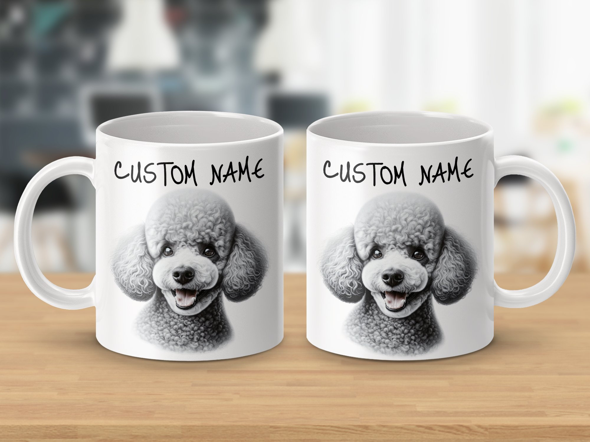 Cute Poodle Mug, Dog Lover Coffee Cup, Unique Poodle Portrait, Animal ...