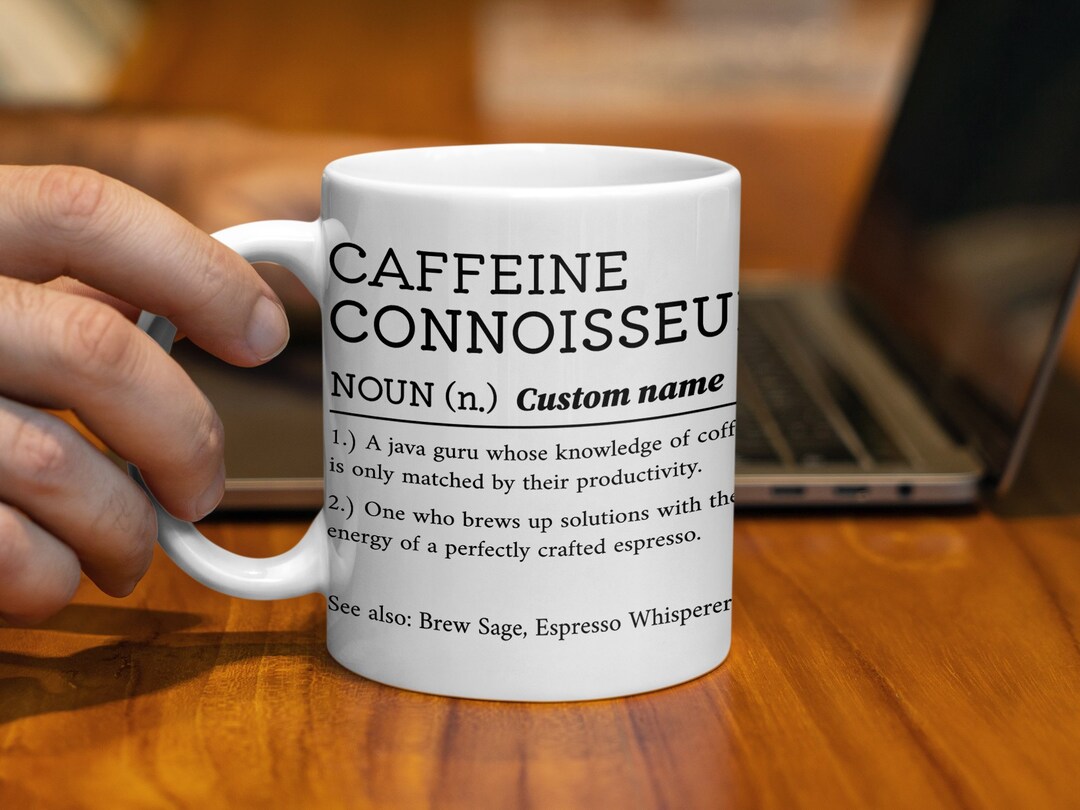 Caffeine Connoisseur Custom Name Mug, Coffee Lover Gift, Personalized ...