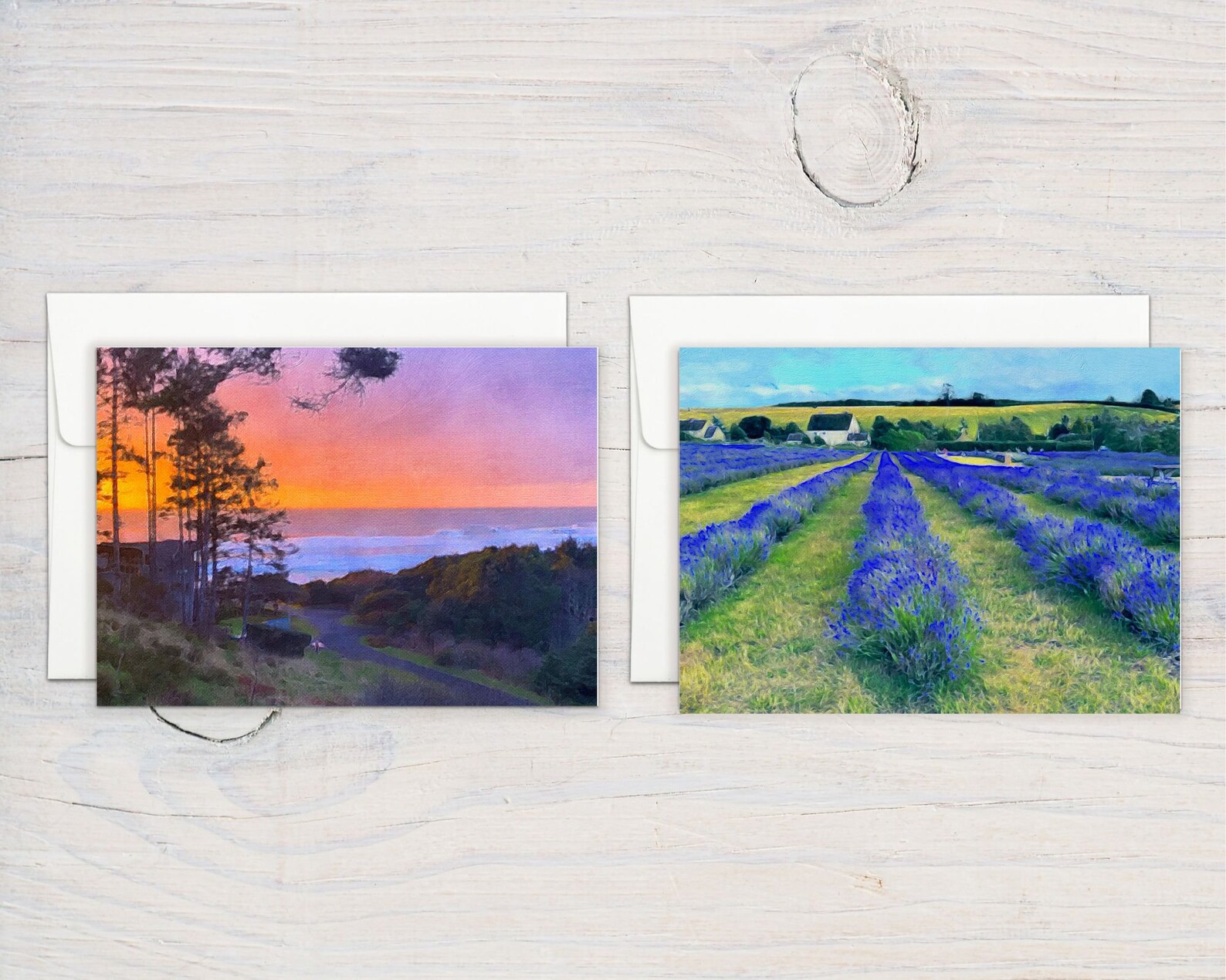 ASSORTED Landscape Cards Set of 10 / Art Notecards / Unique Greeting ...