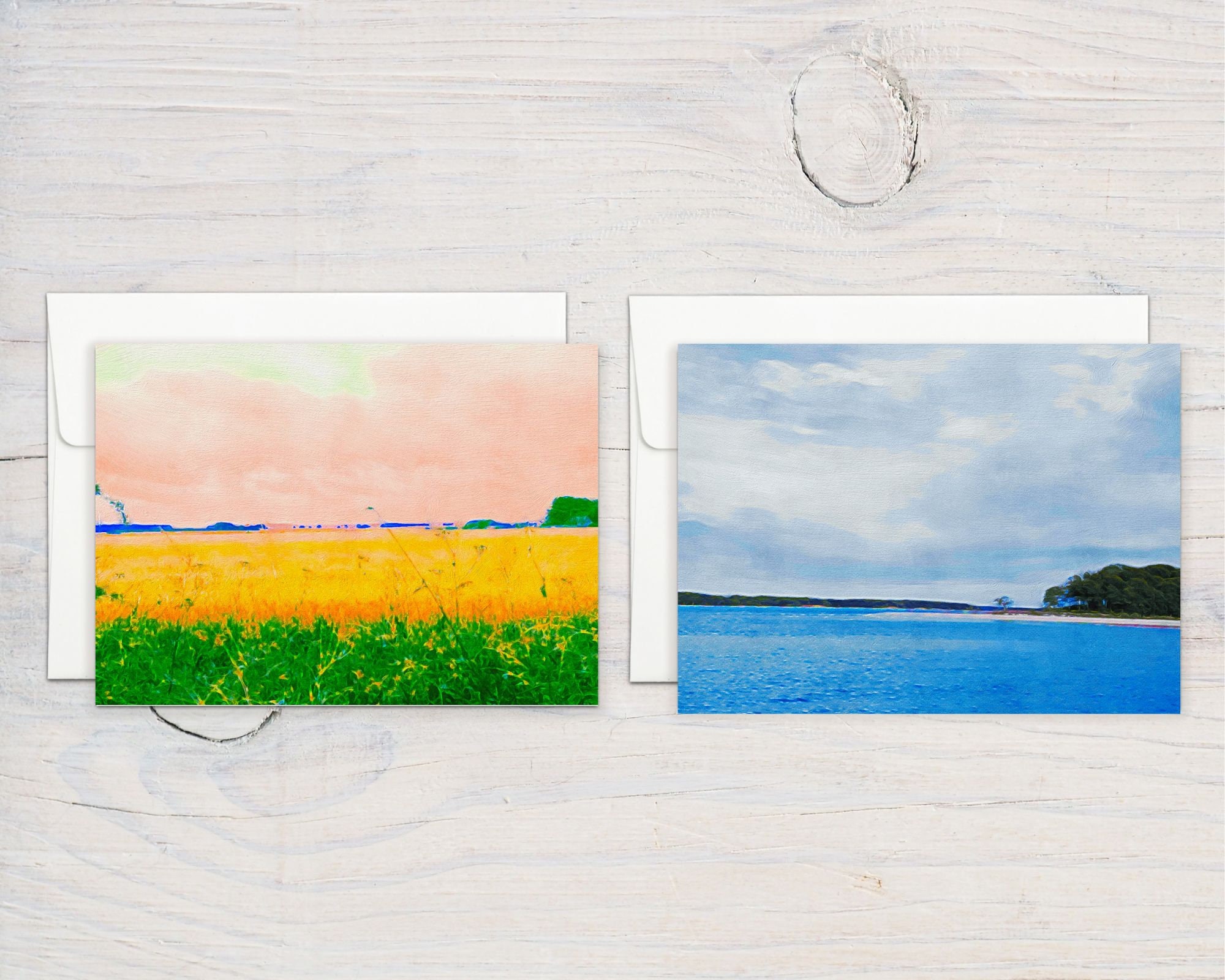 ASSORTED Landscape Cards Set of 10 / Art Notecards / Unique Greeting ...