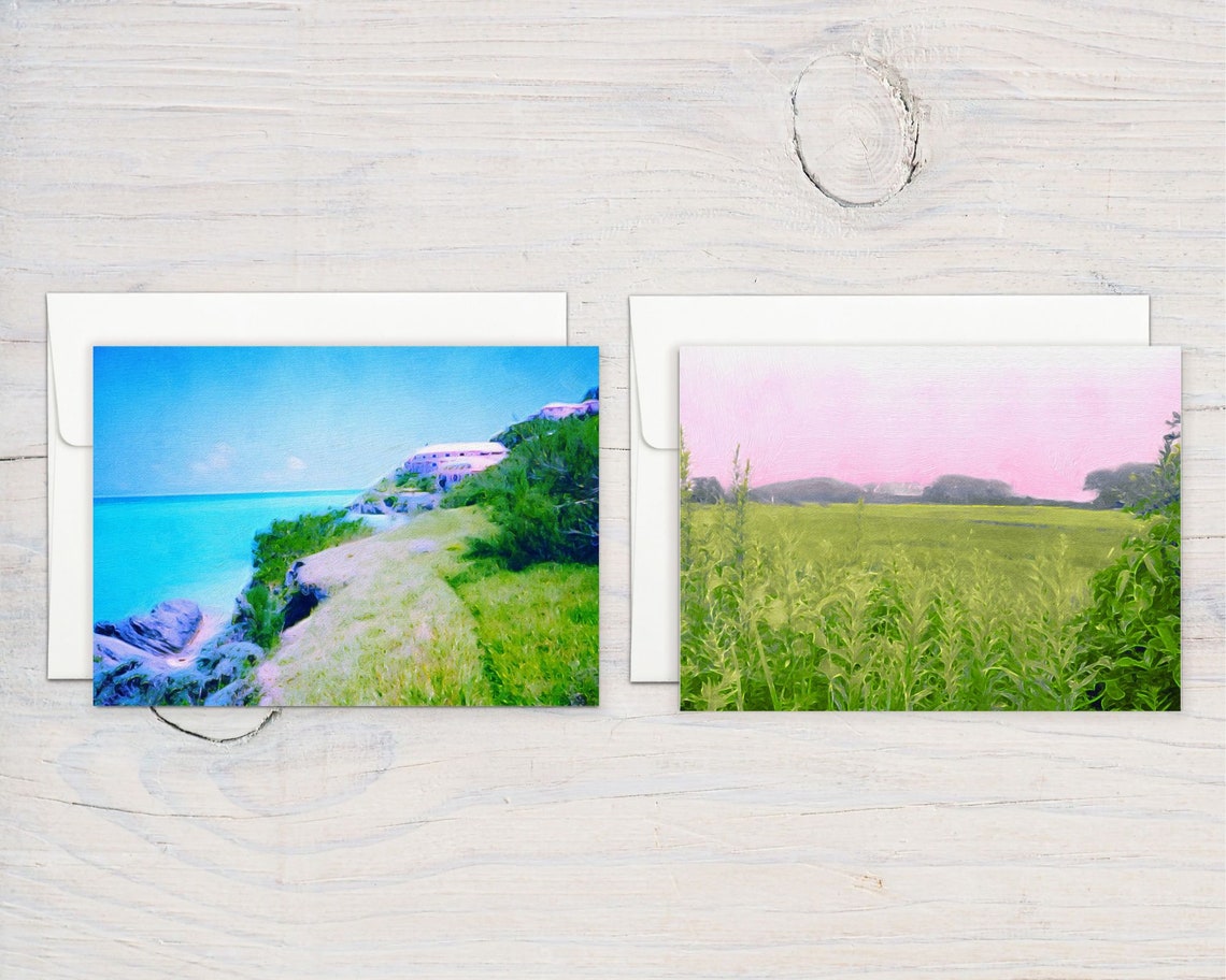 ASSORTED Landscape Cards Set of 10 / Art Notecards / Unique Greeting ...