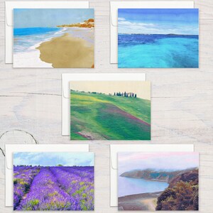 ASSORTED Landscape Cards Set of 10 / Art Notecards / Unique Greeting ...