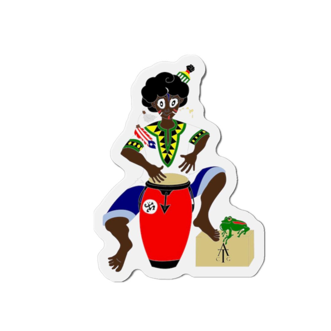 Afro Taino Conga Magnet, Indigenous Caribbean American Kitchen Decor ...