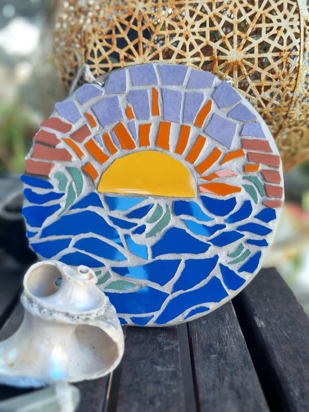 Mosaic Wall Hanging. Coastal, Beach Vibe, Summertime. - Etsy