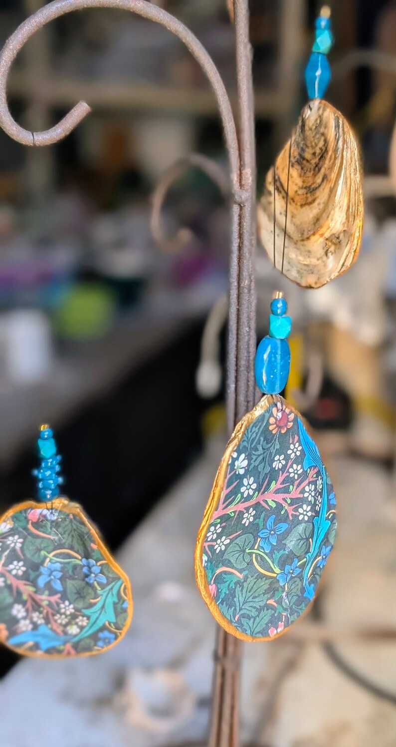Oyster Shell Hanging Ornaments. Set of 3 - Etsy