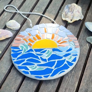 Mosaic Wall Hanging. Coastal, Beach Vibe, Summertime. - Etsy