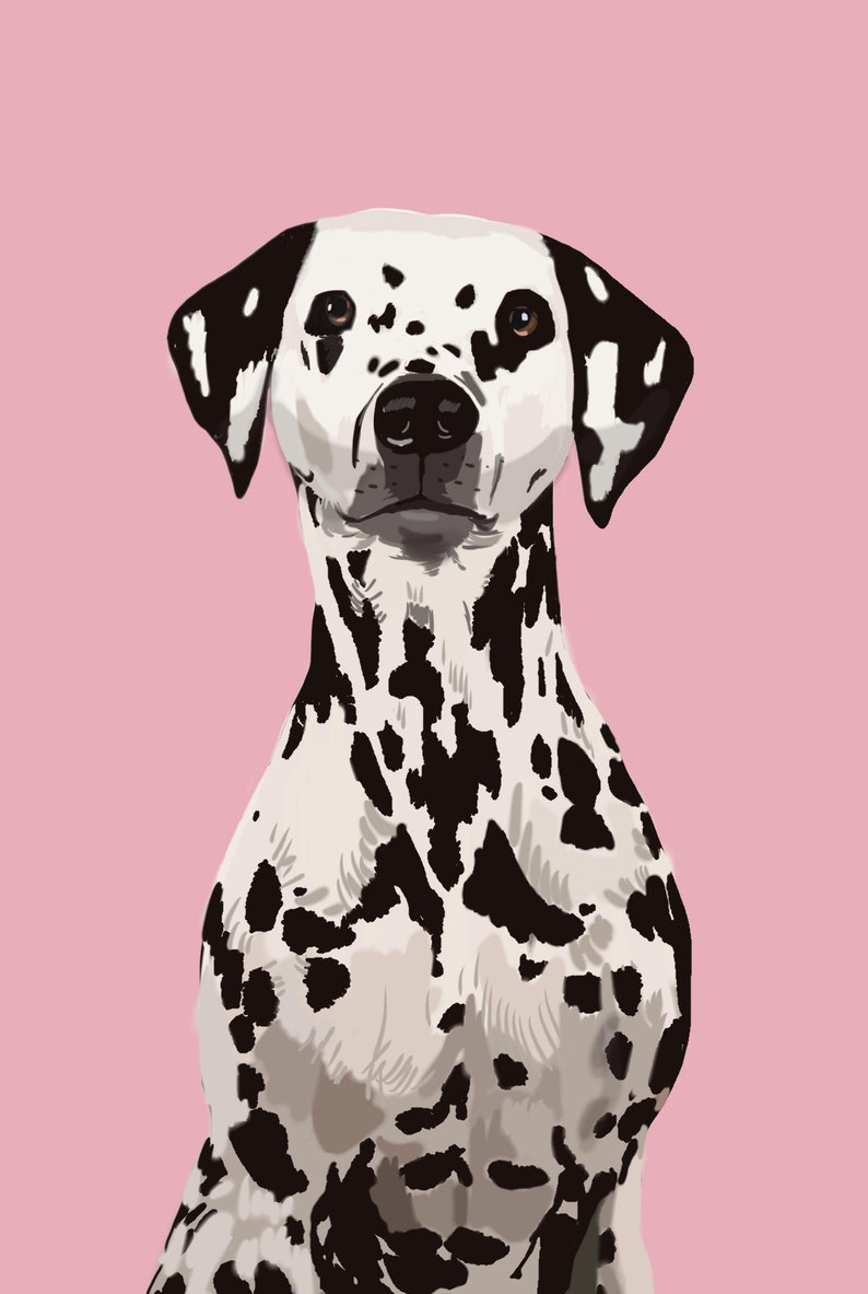 Custom Pet Portrait | Flat Background Instant Download | Memorial Gift ...