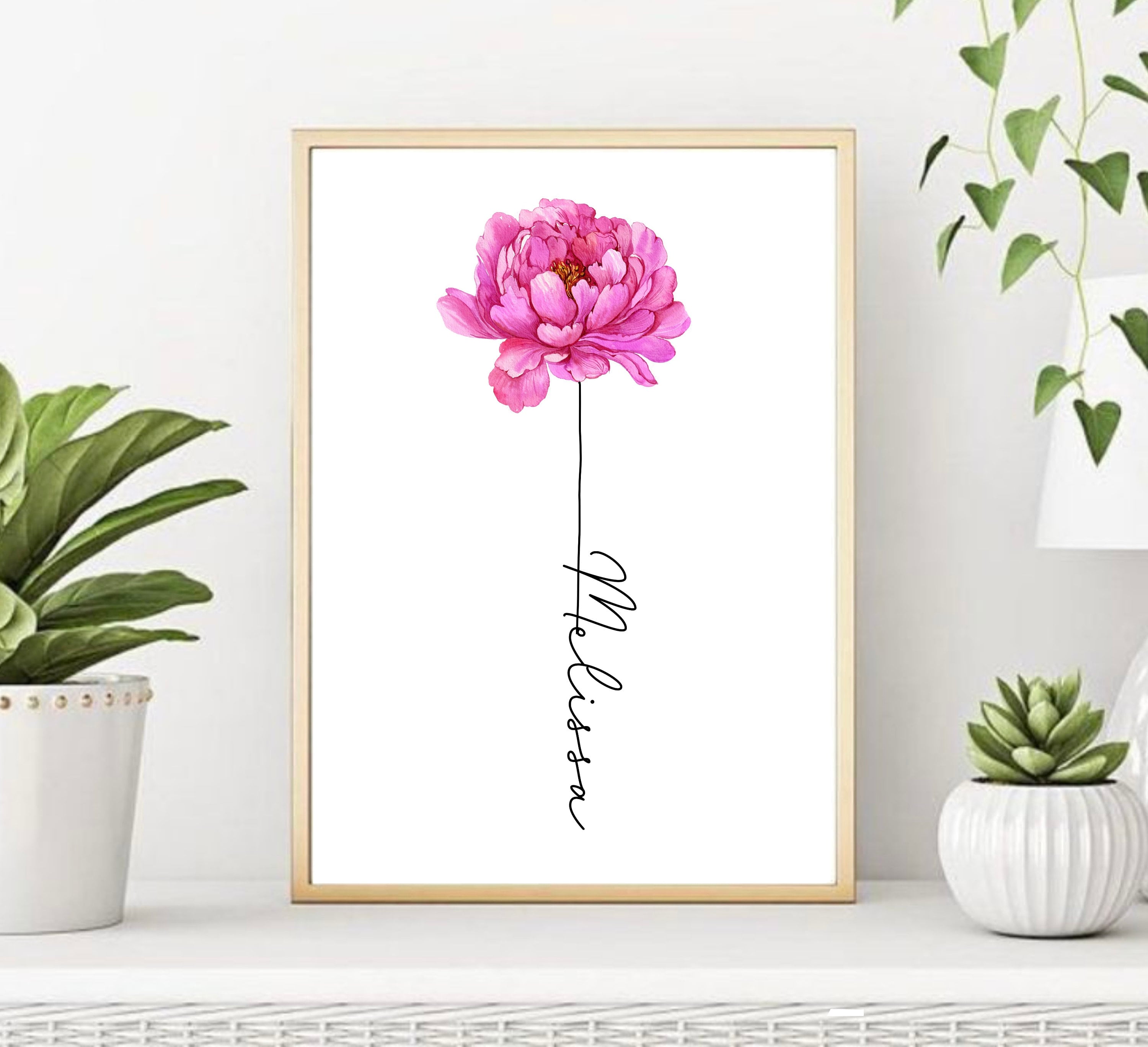 Custom Name Tropical Flowers Realistic Flower Designs - Etsy