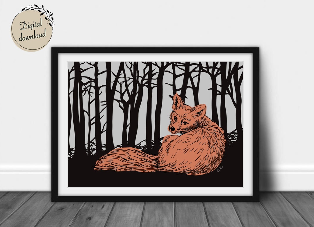 Fox Forest Digital Artwork | Modenrn Home Wall Artwork Decor | Digital ...