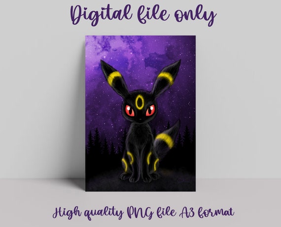 Umbreon Pokemon Art Real Pokemon Umbreon Moon & Stars Neon Light LED