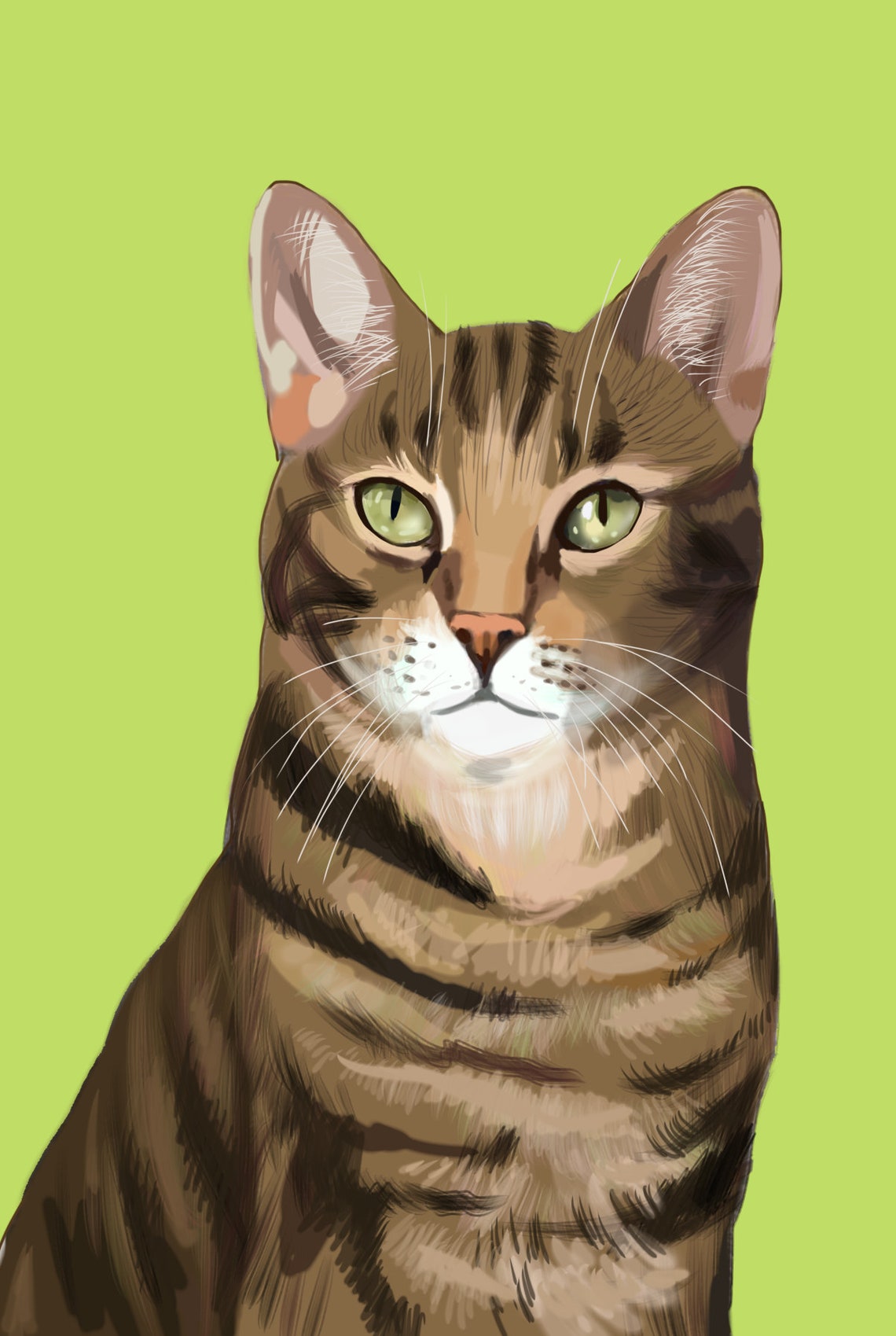 Custom Pet Portrait | Flat Background Instant Download | Memorial Gift ...
