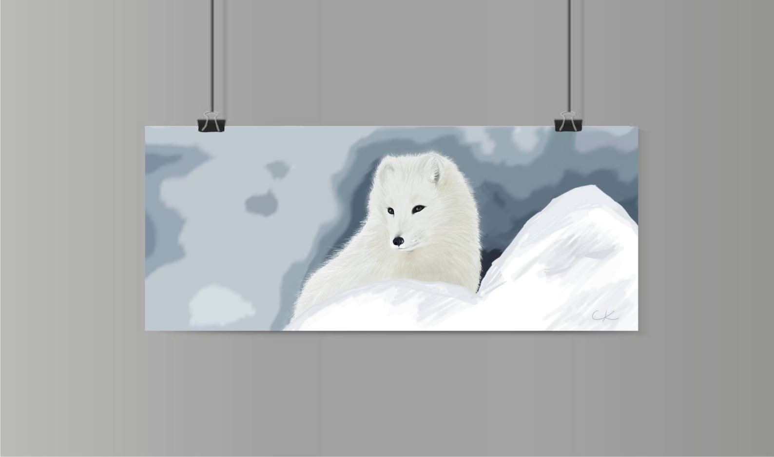 Digital Drawing of Polar Fox/ Digital Art/ Wall Decor - Etsy