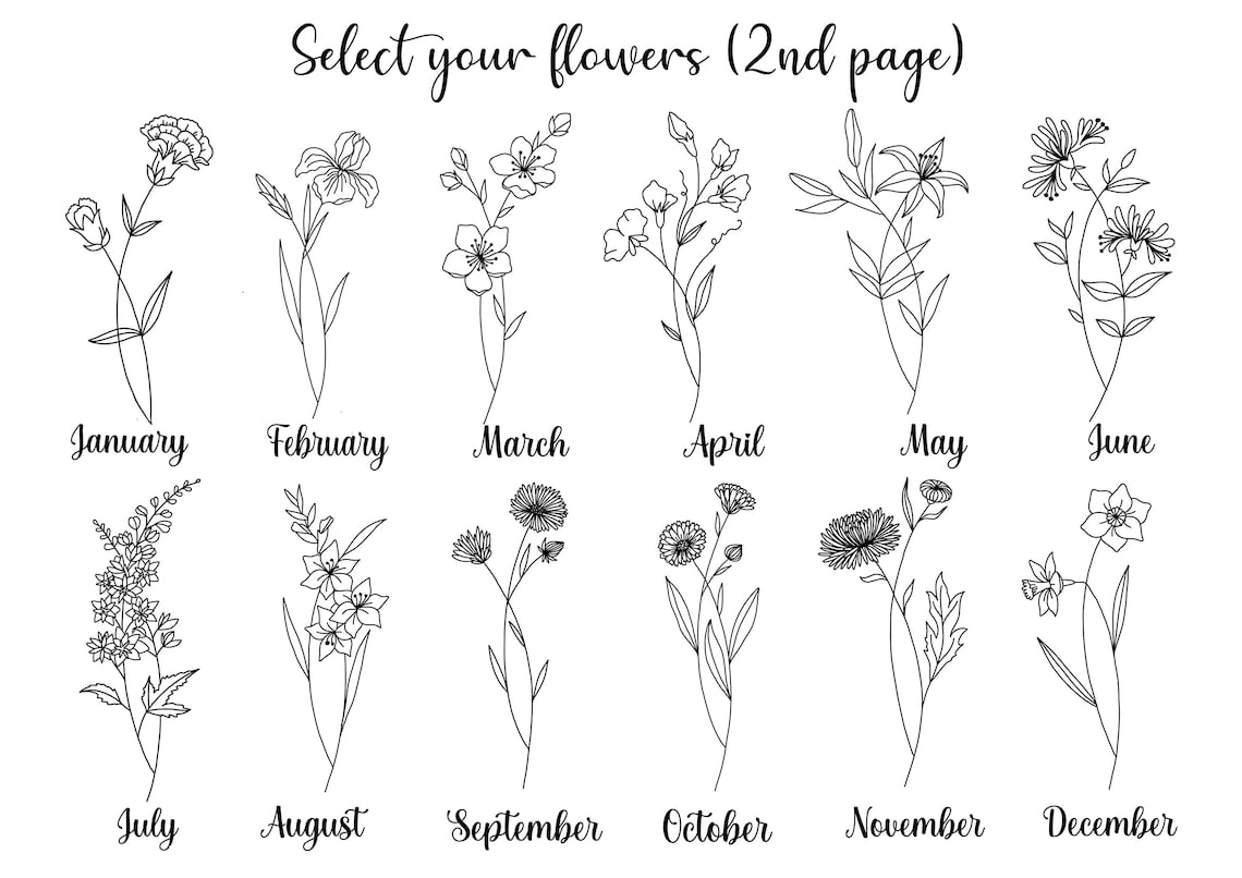 Custom Name Extended Stem Birth Flower Birth Flower Gift - Etsy