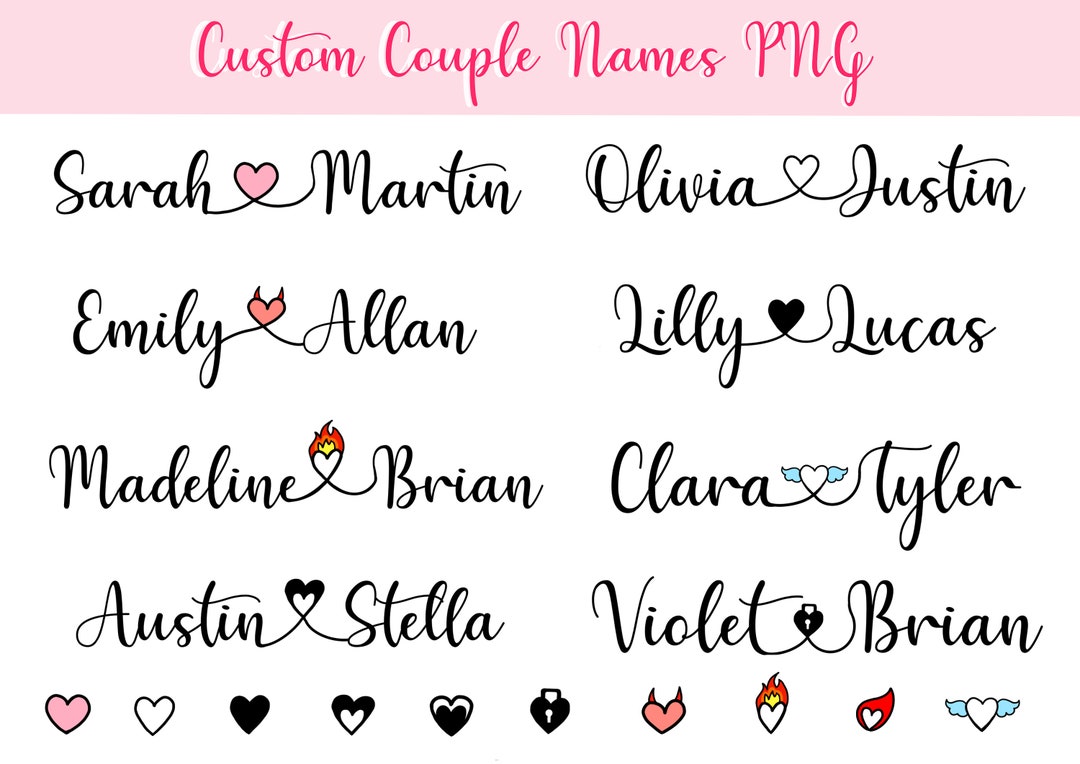 Custom Coupple Name Png | Anniversary Gift | Tattoo Love Designs ...
