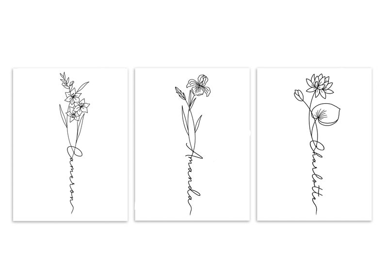 Custom Name Extended Stem Birth Flower Birth Flower Gift - Etsy