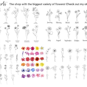 Custom Name Flower | Birth Flower Gift | Tattoo Comission SVG | Floral ...
