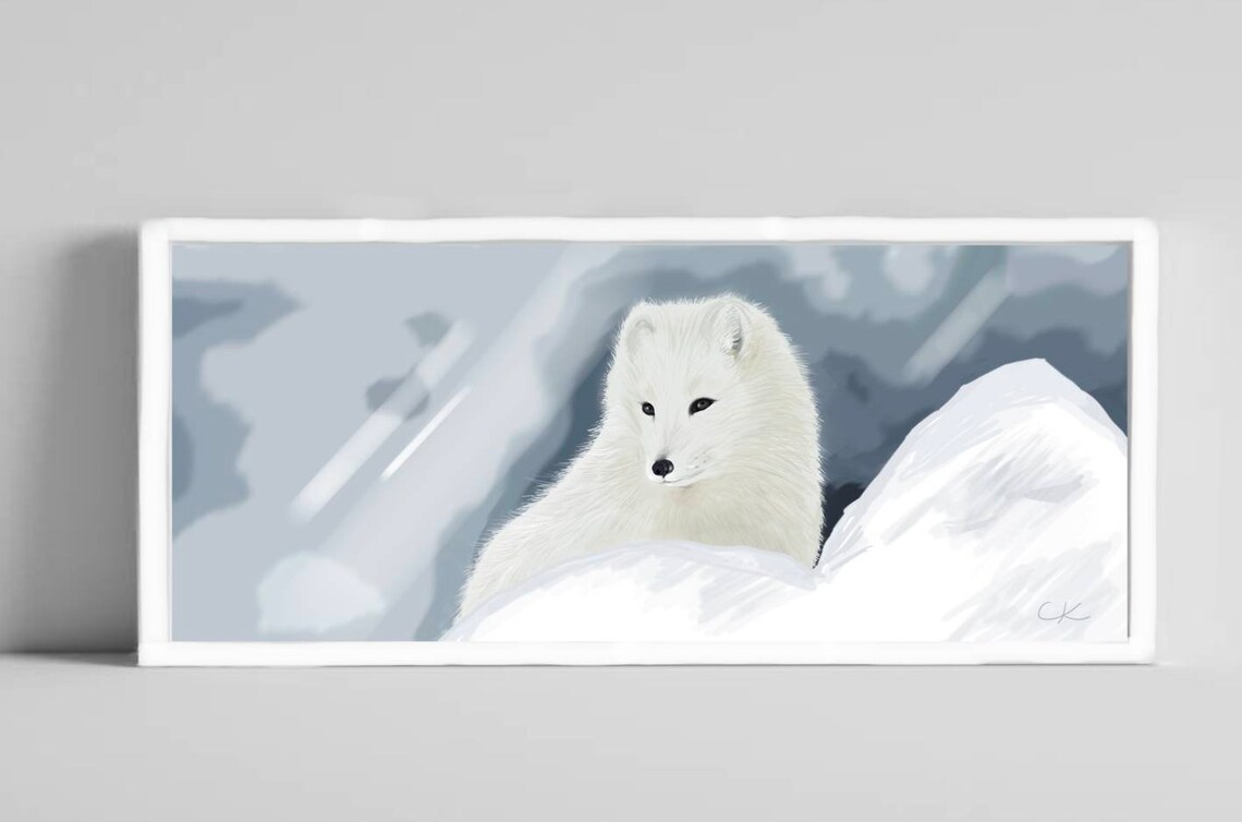 Digital Drawing of Polar Fox/ Digital Art/ Wall Decor - Etsy