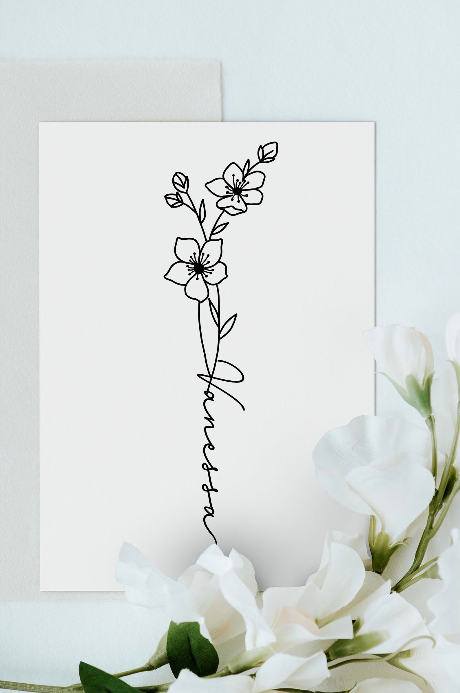 Custom Name Extended Stem Birth Flower Birth Flower Gift - Etsy