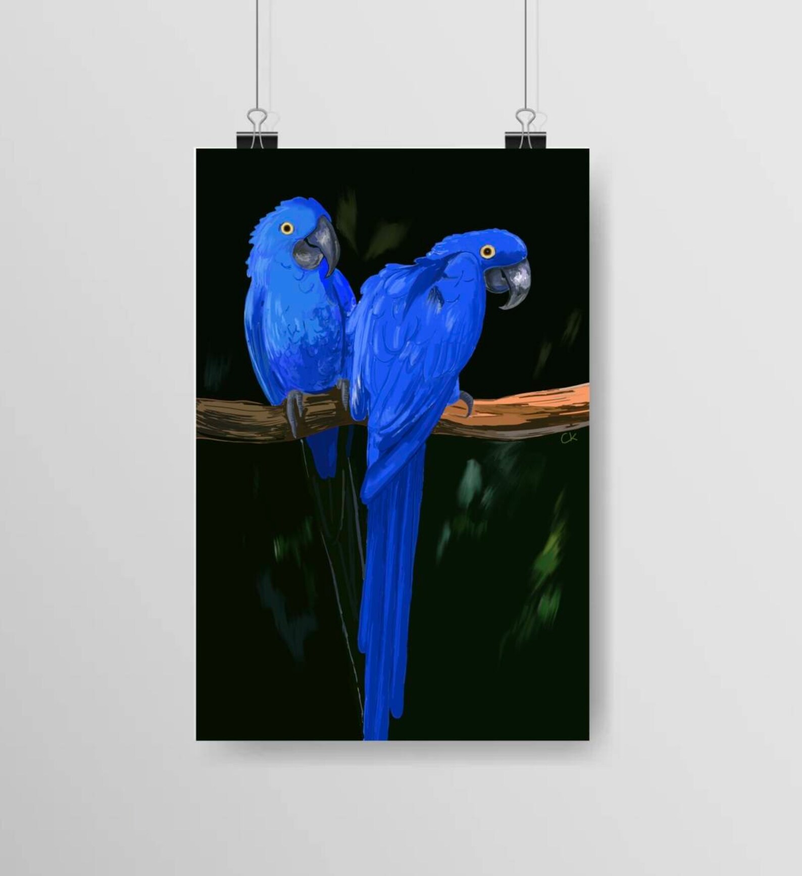 Beautiful Blue Parrots Digital Drawing/ Digital Art/ Digital - Etsy