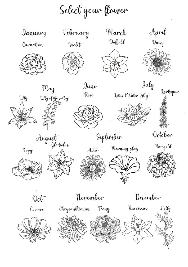 Birth Month Flower Tattoo | Birth Flower Butterfly Tattoo Design ...