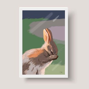 Digital Drawing of Rabbit/ Digital Art/ Digital Print - Etsy