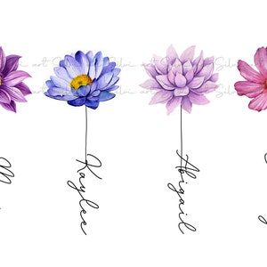 Custom Name Tropical Flowers | Realistic Flower Designs | Tattoo ...