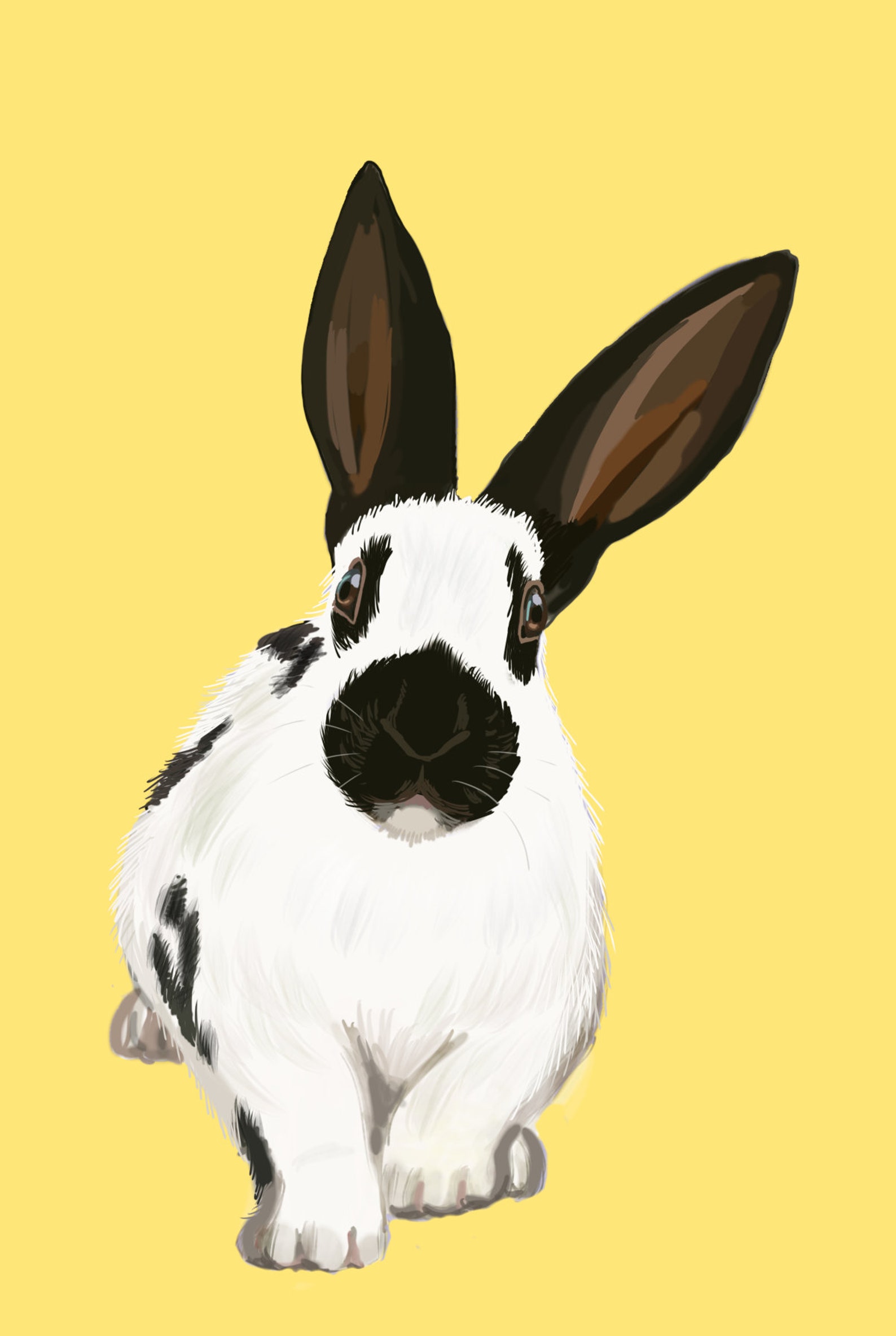 Custom Pet Portrait | Flat Background Instant Download | Memorial Gift ...