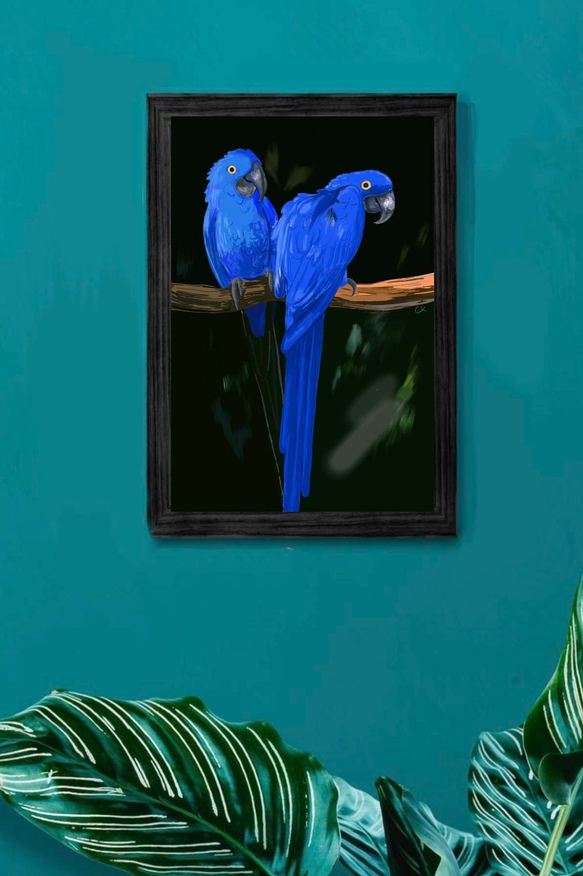 Beautiful Blue Parrots Digital Drawing/ Digital Art/ Digital - Etsy