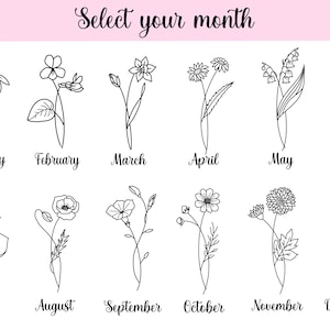 Custom Name Birth Month Flower Design | Floral Name Tattoo Commission ...