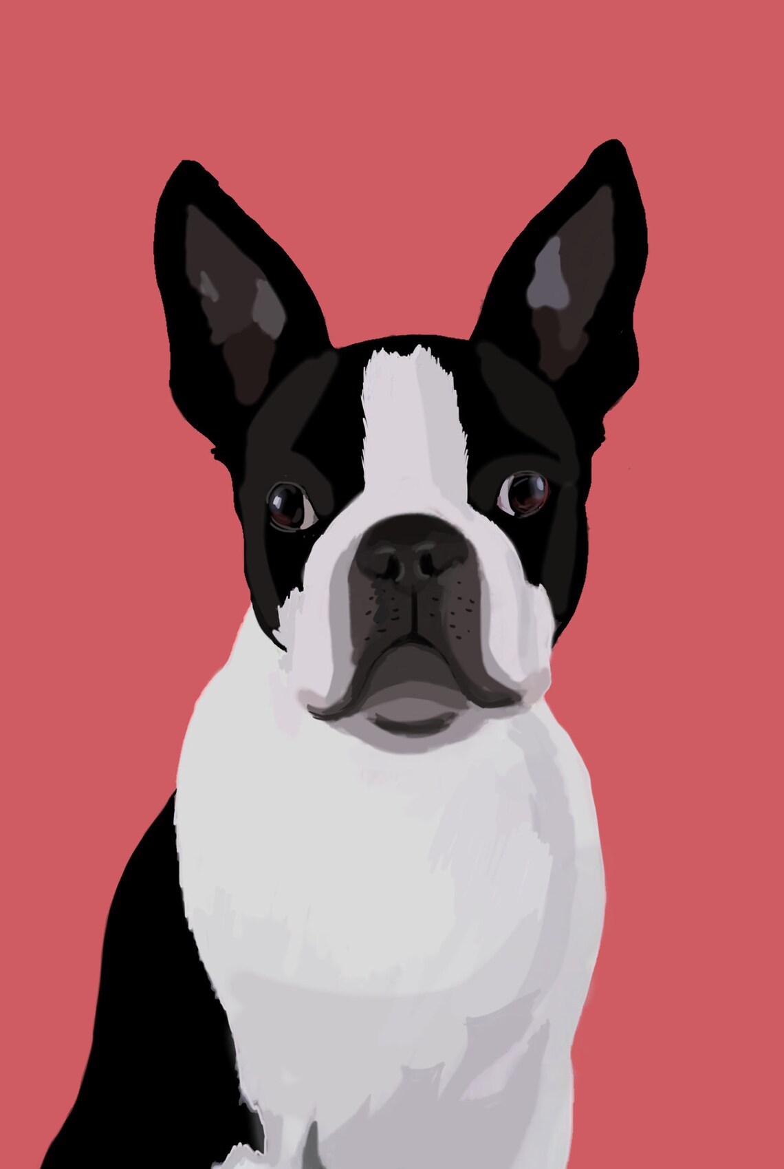Custom Pet Portrait | Flat Background Instant Download | Memorial Gift ...