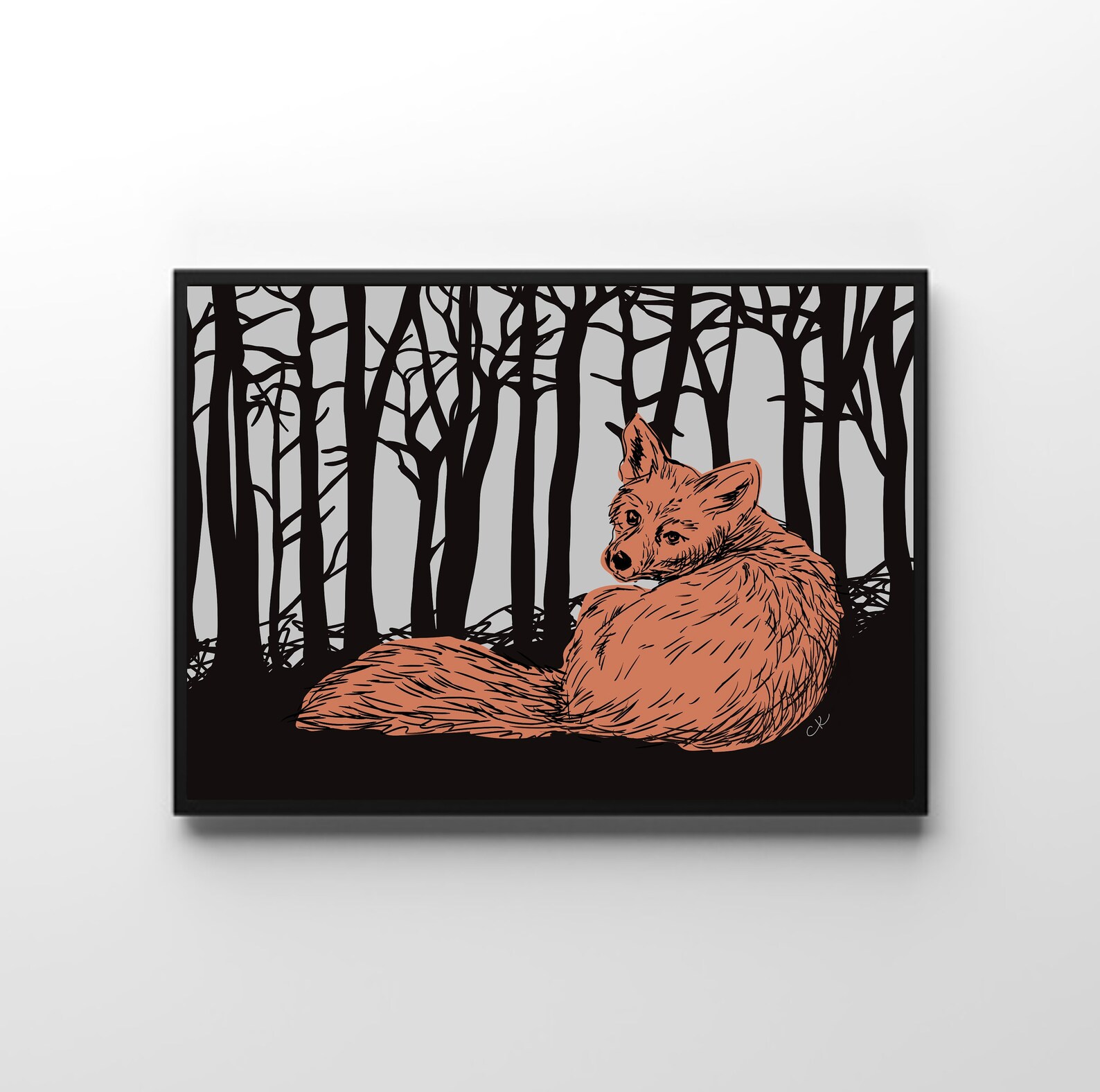 Fox Forest Digital Artwork | Modenrn Home Wall Artwork Decor | Digital ...