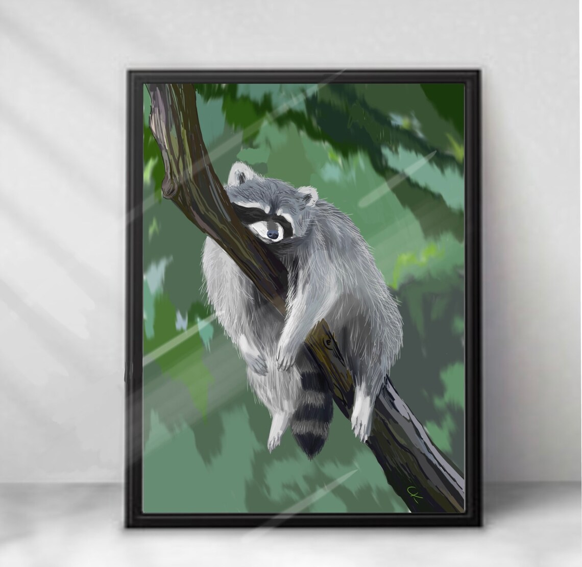 Racoon Digital Drawing/ Printable Artwork/ Wall Decor/ Nature - Etsy