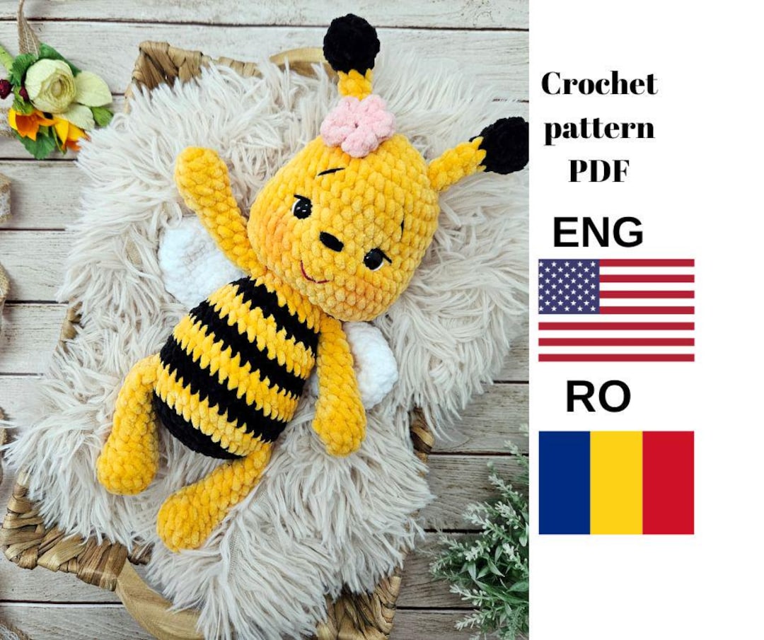 Pollenita Bee - Bee Crochet Pattern PDF - Amigurumi Plush Bee - Velvet ...