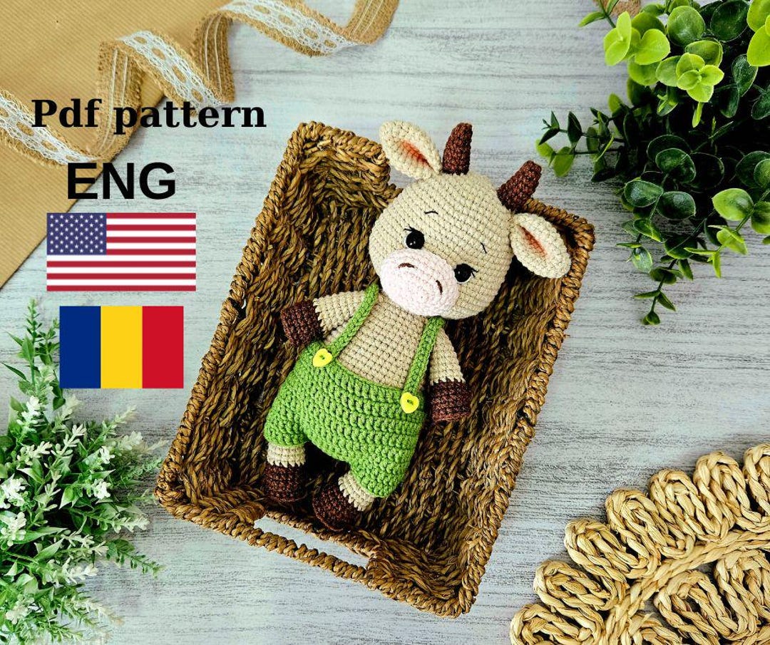 Luna Cow Crochet Pattern PDF – Amigurumi Farm Animal Toy – Beginner ...