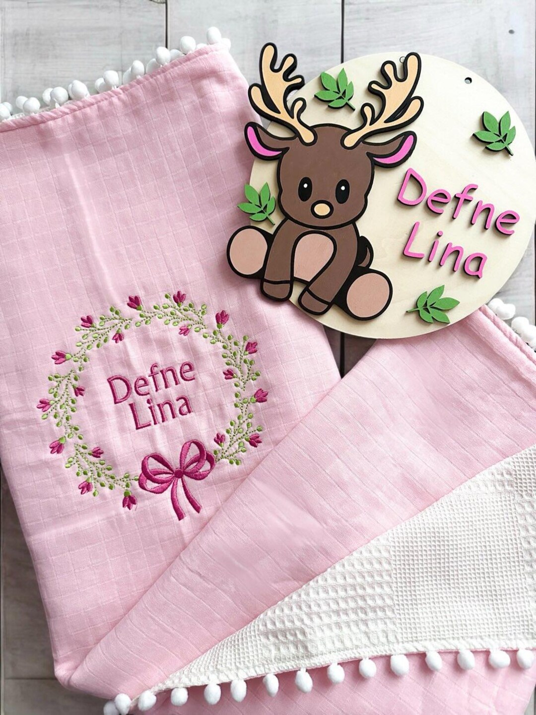 Personalized Baby Blanket, Embroidered Baby Blanket, Name Tag, Baby ...