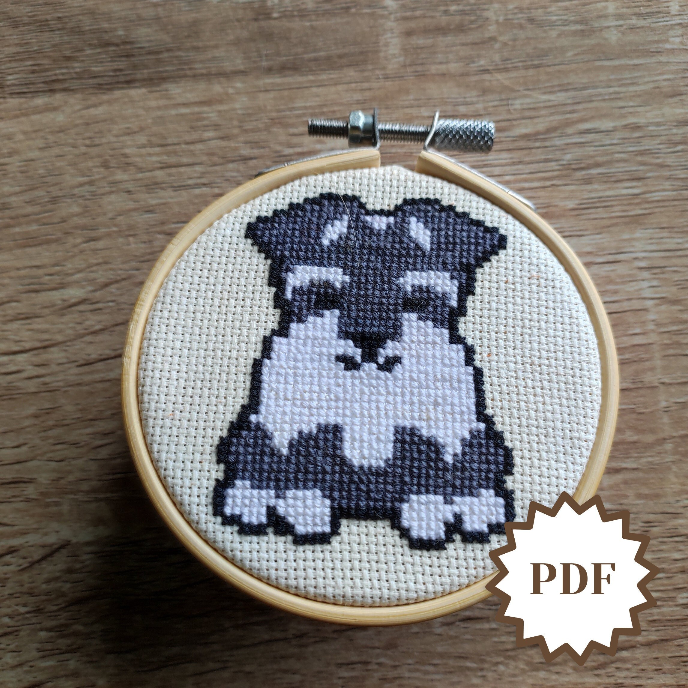 Schnauzer Cross Stitch Pattern, Delightful DIY Doggy Gift, Easy ...