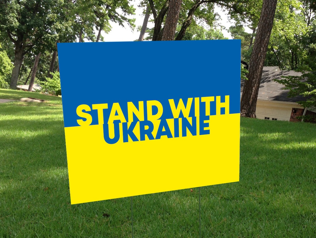 Ukraine Yard Sign Stand With Ukraine - Etsy