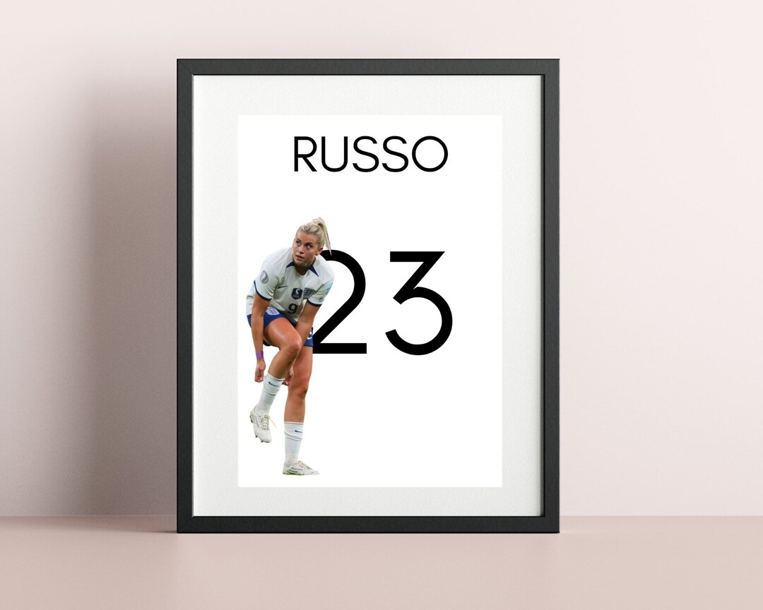 Alessia Russo Number 23 England Football Home Shirt A4 A3 5x7 - Etsy