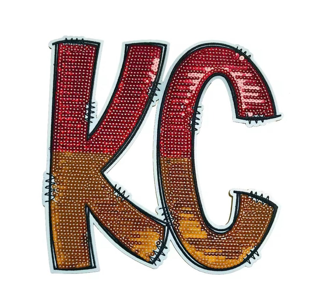 KC Chiefs Sequin Iron on Patch - Etsy