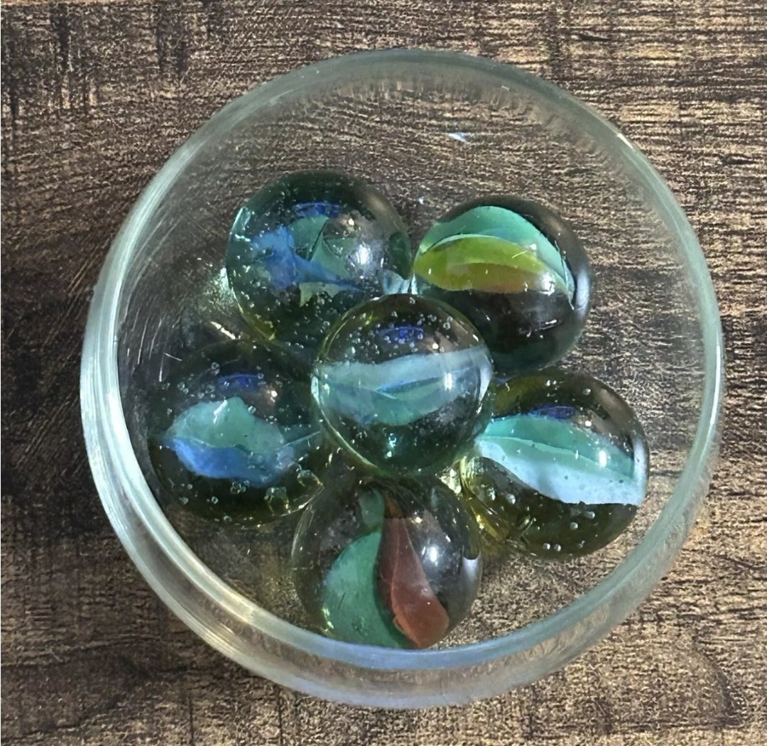 Vintage Large Cat Eye Marbles Set of 6 - Etsy