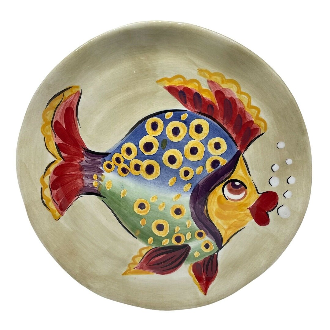 Tabletops Gallery Under the Sea Hand Painted Dinner Plate Fish - Etsy