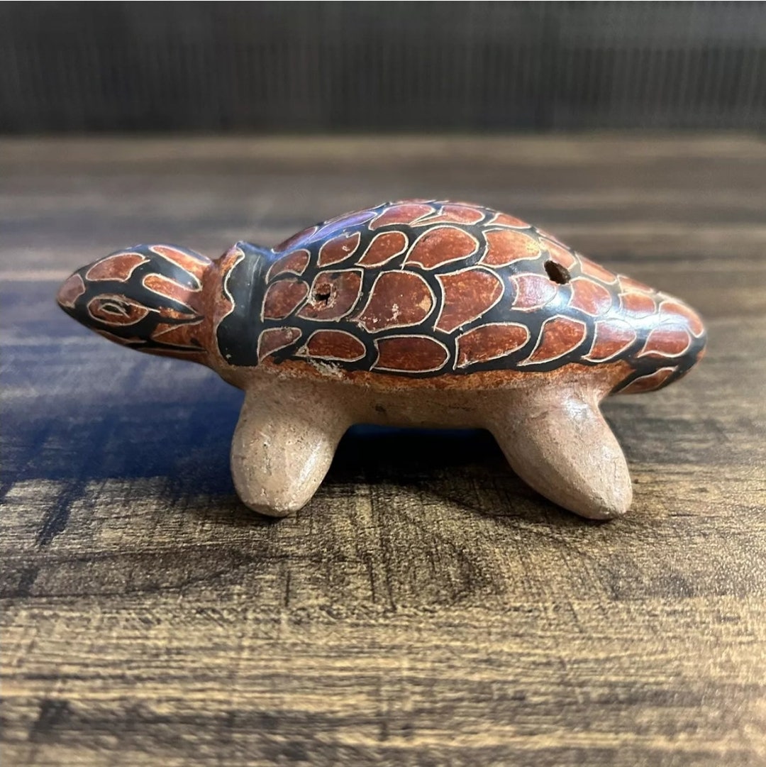 Vintage Turtle Whistle Flute Painted Folk Art - Etsy