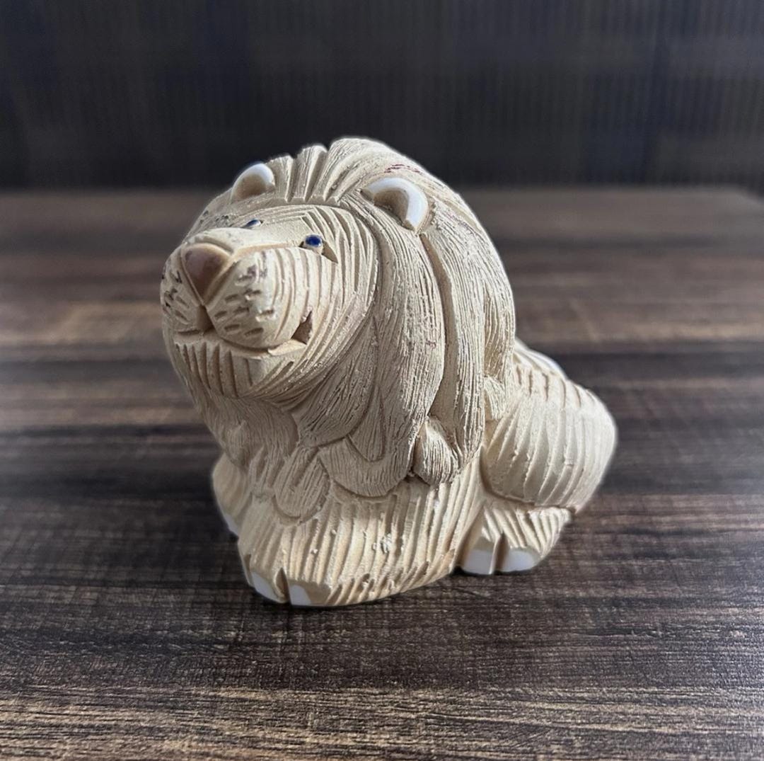 Vintage Artesania Rinconada Lion Hand Carved Clay Figurine Retired ...