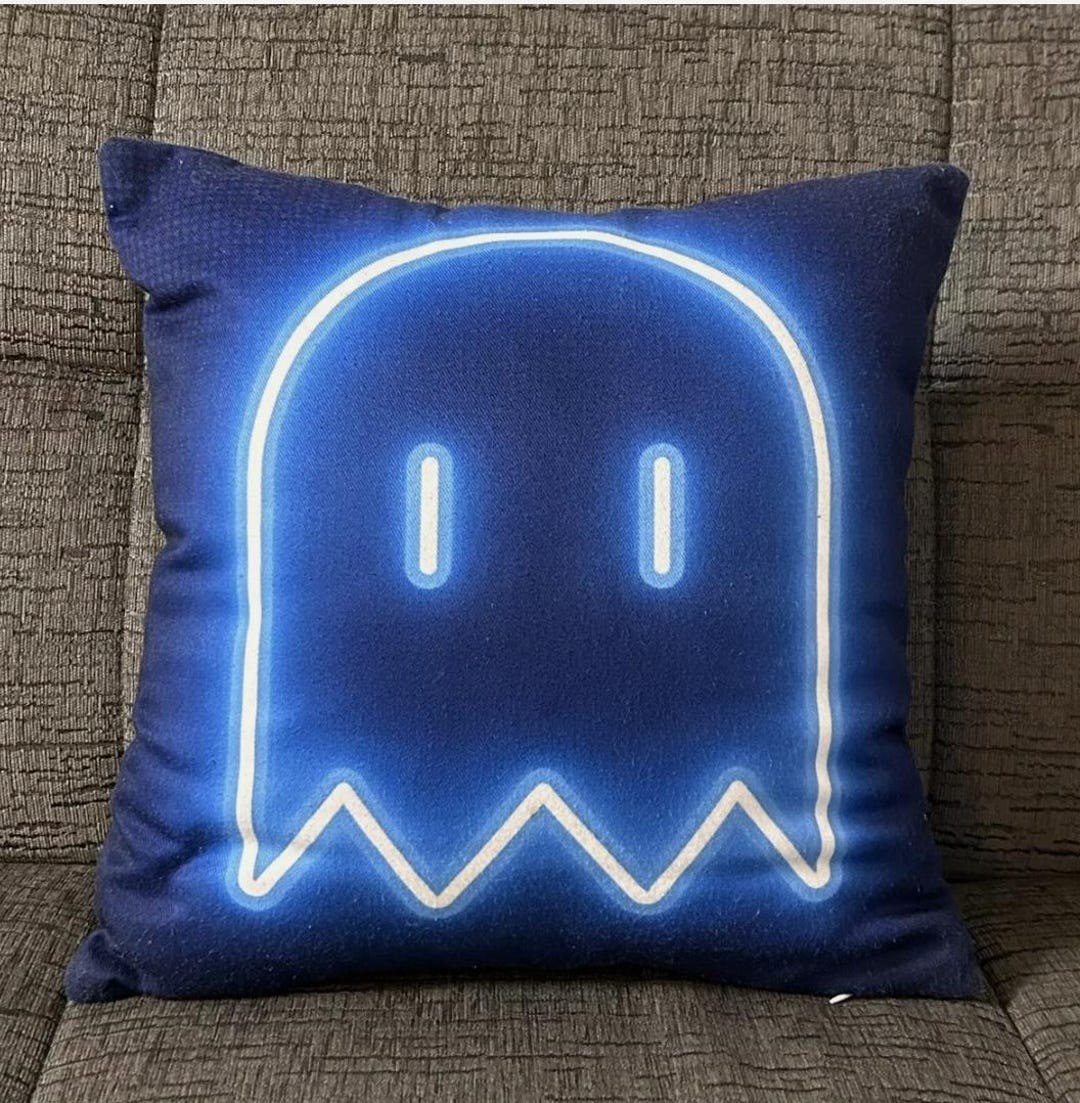 Society6 Pac-man Ghost Plush Pillow Pacman Room Decor 14” - Etsy