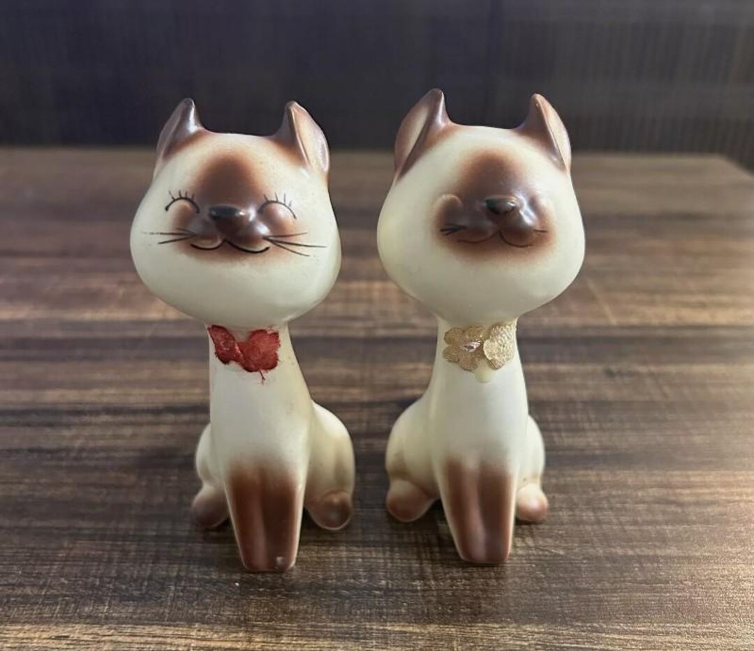 Vintage Norcrest Siamese Cat Salt & Pepper Shakers Original Sticker ...