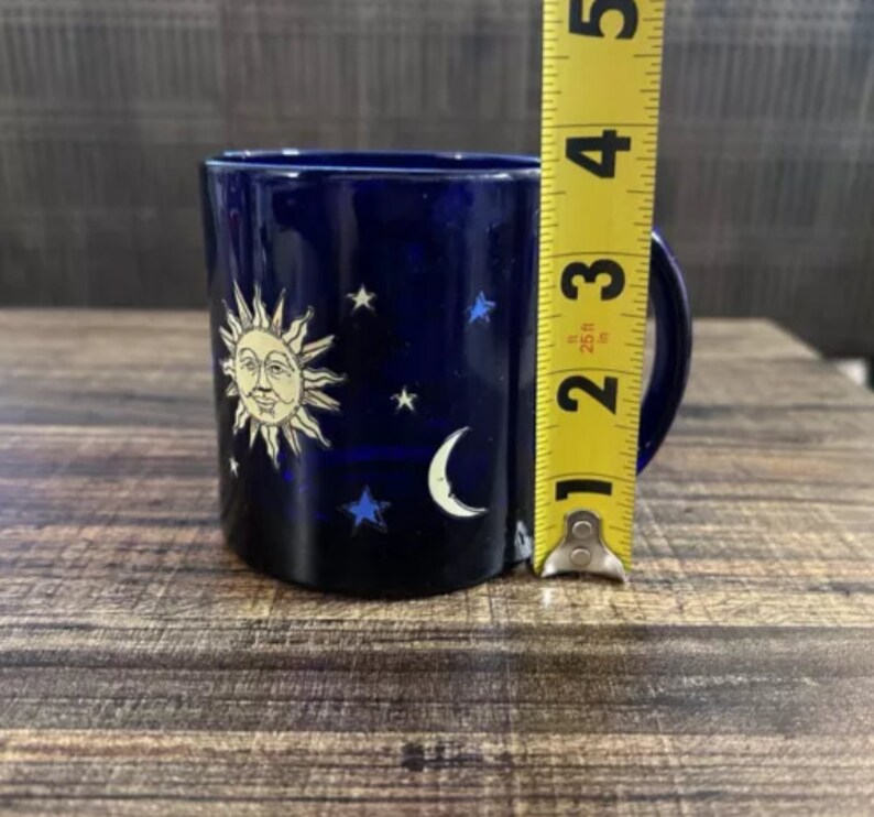 Vintage Libbey Cobalt Blue Celestial Glass Coffee Mug - Etsy