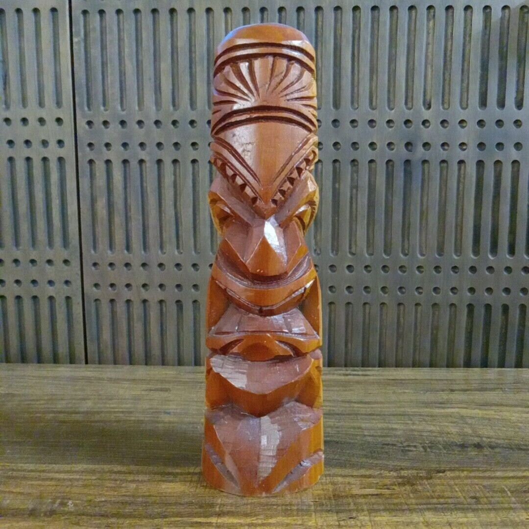 Carved Wood Tiki of Love Hawaii Totem Pole Figurine Statue - Etsy