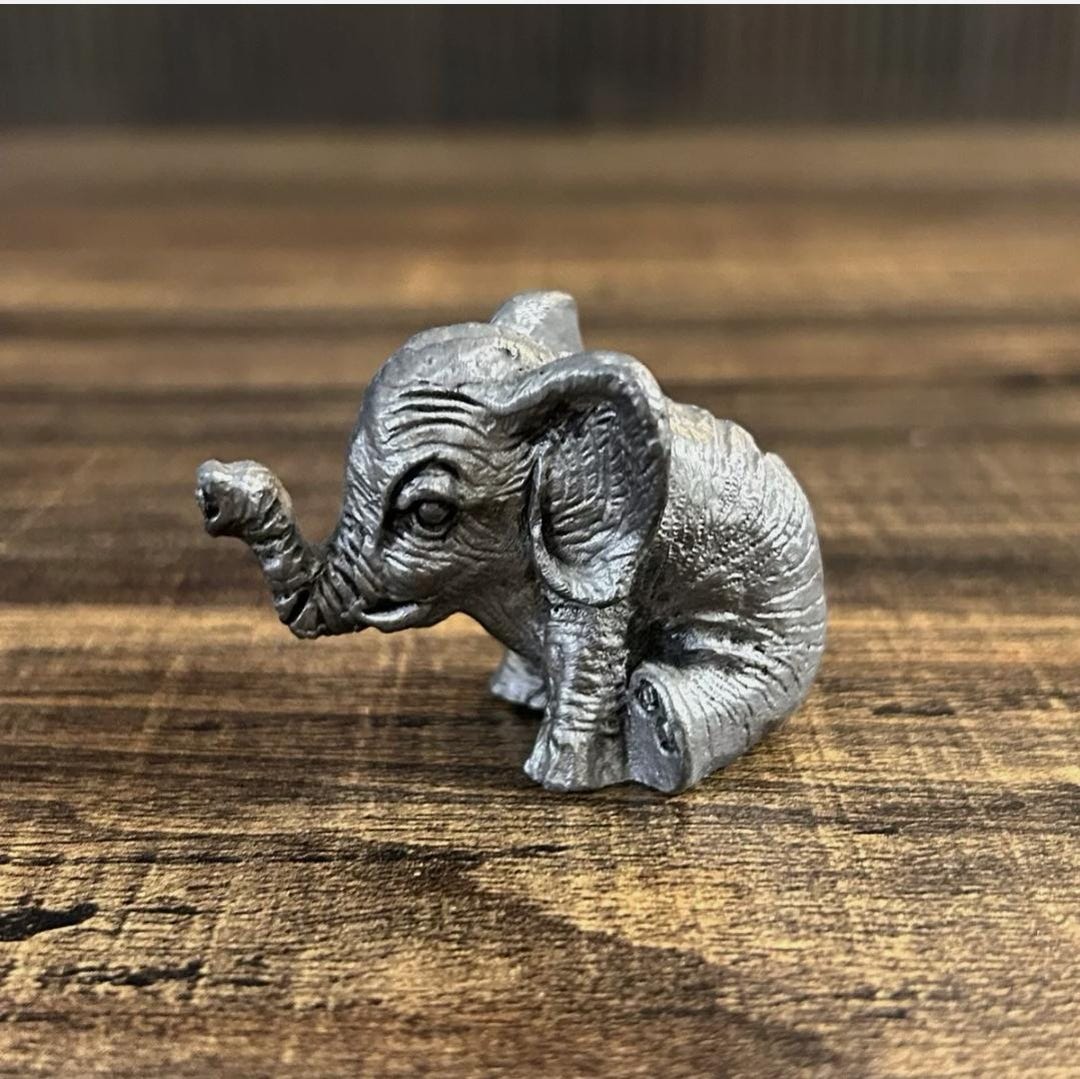 Vintage Pewter Elephant Figurine Made in USA - Etsy