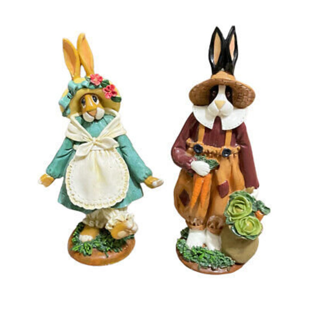 Vintage Enesco Donna Little 1997 Rabbits Set of 2 - Etsy