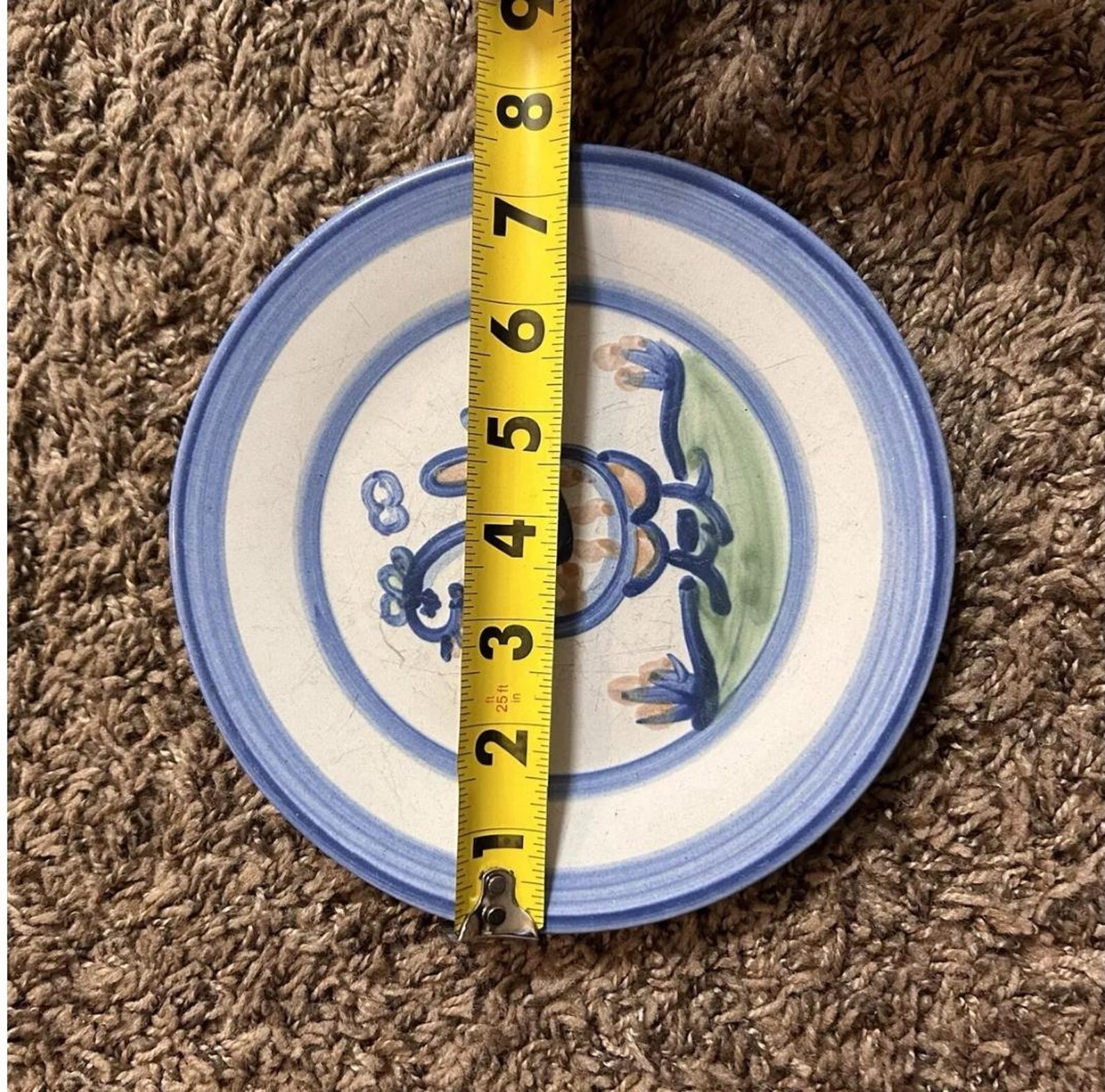 M A Hadley Pottery Blue Country Scene Farm Dessert Plates 7 Set of 4 - Etsy